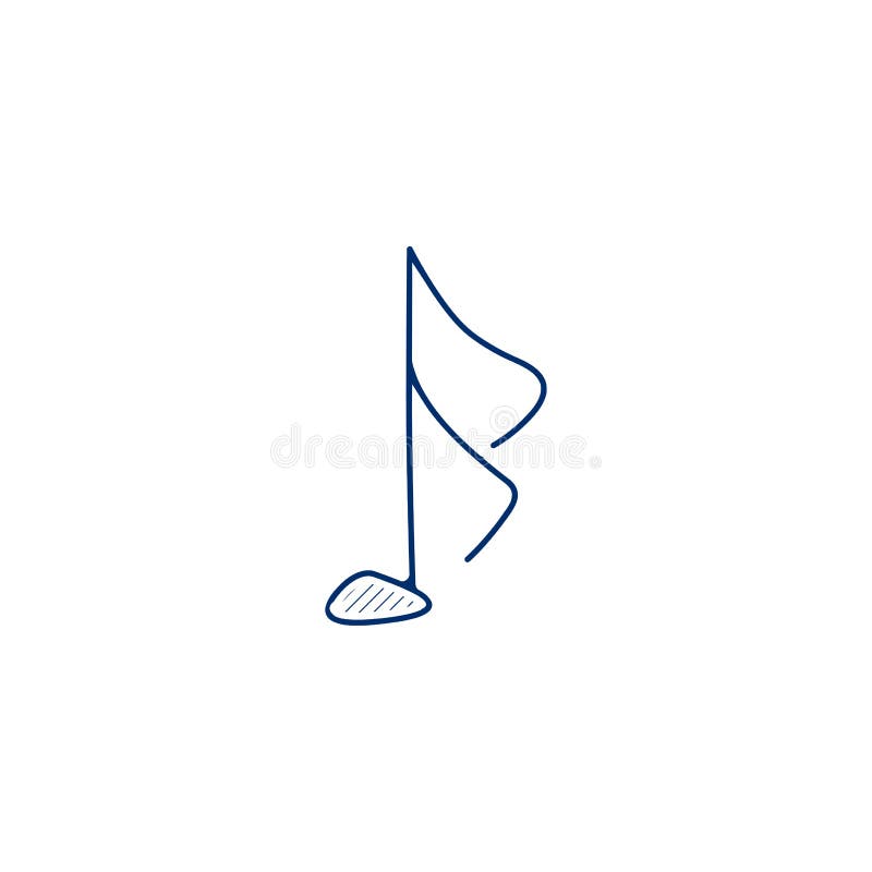 Music Note Line Icon. Music Note Linear Hand Drawn Pen Style Line Icon ...