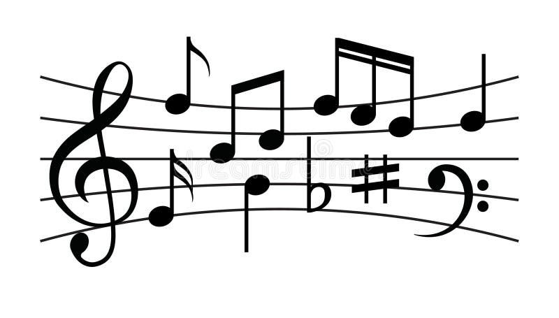 Music Note Vector Sheet Icon Staff Illustration Design. Melody Music ...