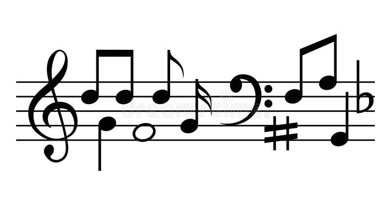 Music Note Vector Sheet Icon Staff Illustration Design. Melody Music ...