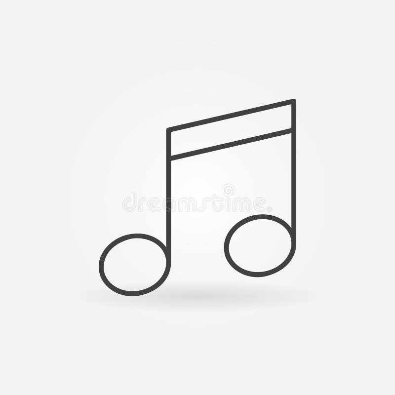 Music Note Vector Simple Icon in Thin Line Style Stock Vector ...