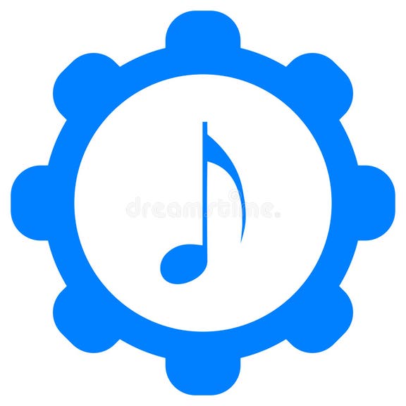 Music note and wheel stock vector. Illustration of blue - 254685921