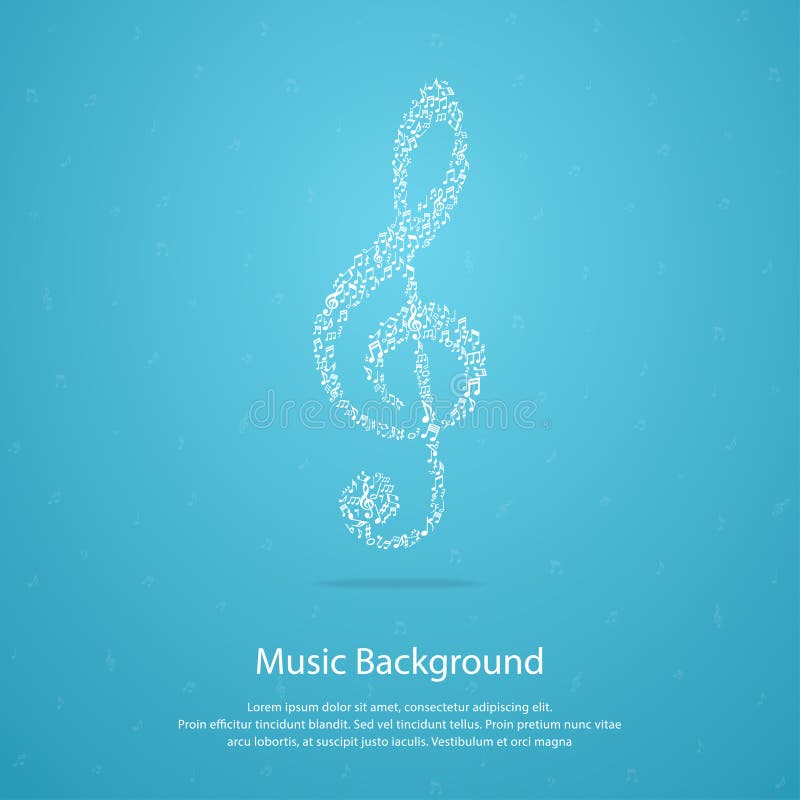 Music Note White Color on the Blue Background Stock Vector ...