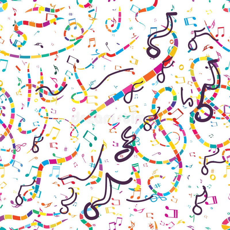 Music Note Wind Seamless Pattern Stock Vector - Illustration of dance ...