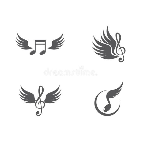 Music Note Wing Logo Vector Stock Vector - Illustration of musical ...