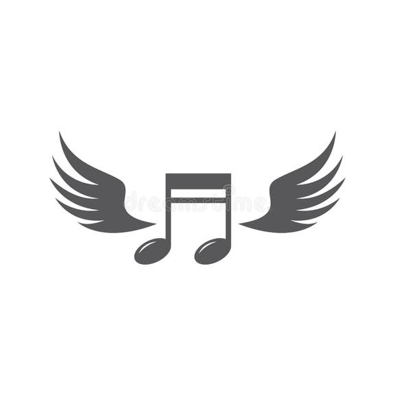 Music note wing logo vecto stock vector. Illustration of club - 155279252