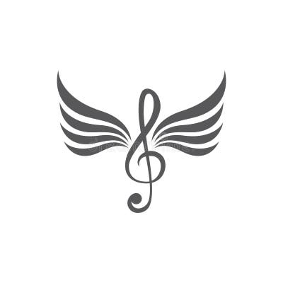 Music note wing logo vecto stock vector. Illustration of logo - 155279276