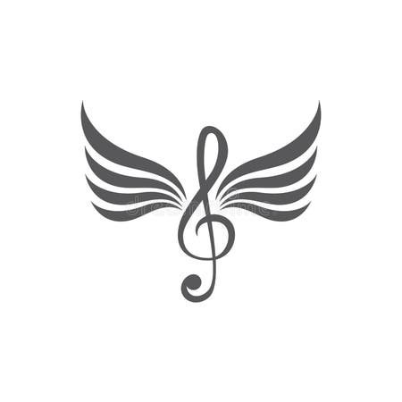 Music note wing logo vecto stock vector. Illustration of logo - 155279276
