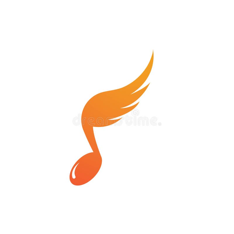 Music note wing logo vecto stock vector. Illustration of entertainment ...