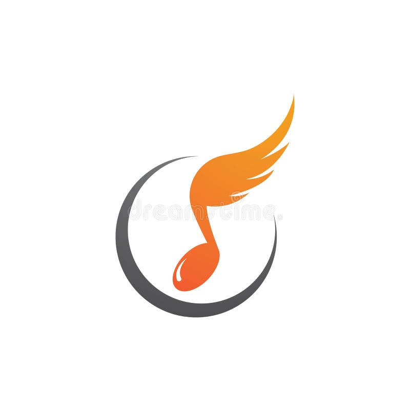 Music note wing logo vecto stock vector. Illustration of template ...