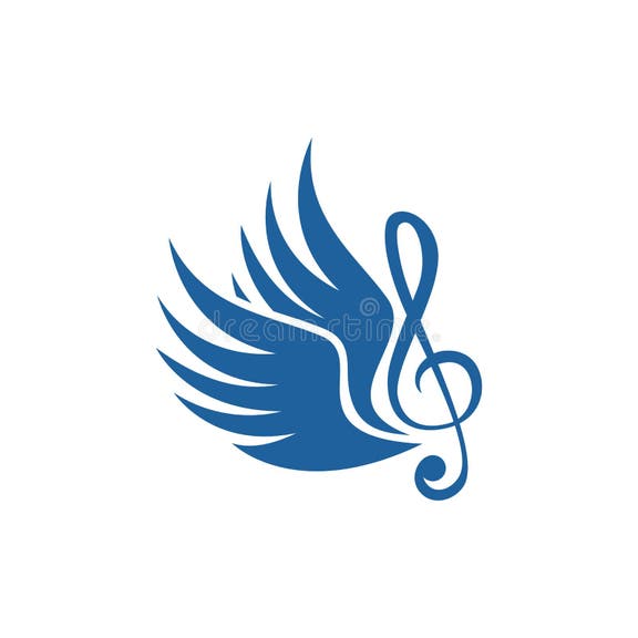 Music note wing logo vecto stock vector. Illustration of wing - 155279280
