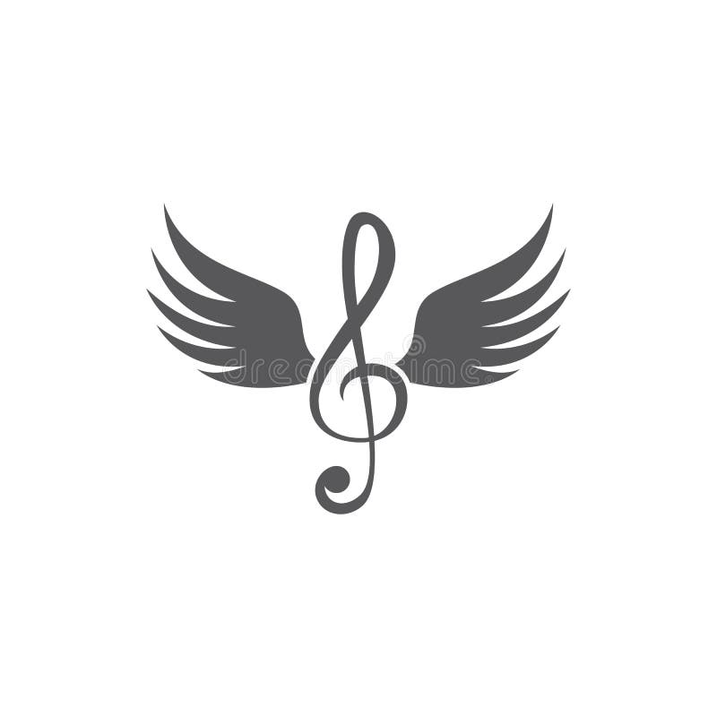 Music note wing logo vecto stock vector. Illustration of record - 155279295