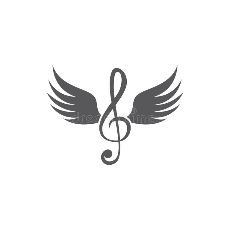 Music note wing logo vecto stock vector. Illustration of record - 155279295