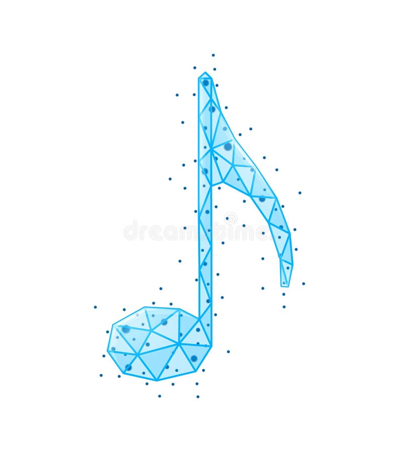 Music Note Wireframe Composition Stock Illustration - Illustration of ...