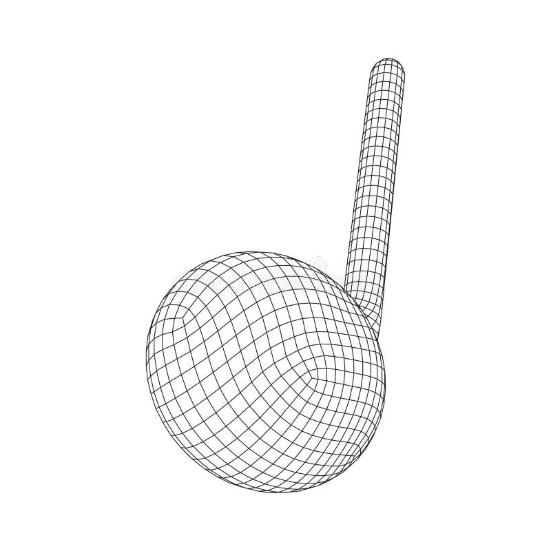 Music Note. Wireframe Low Poly Mesh Vector Illustration. Stock Vector ...
