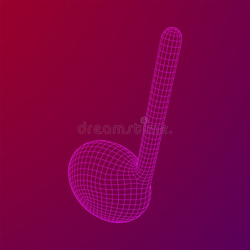Music Note. Wireframe Low Poly Mesh Vector Illustration. Stock Vector ...