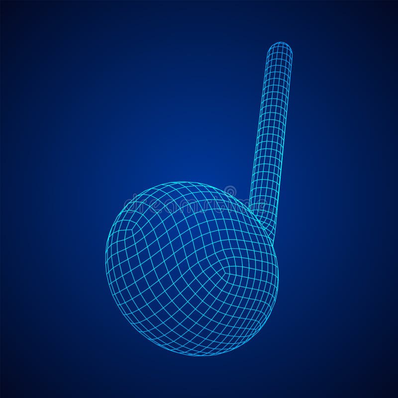 Music Note. Wireframe Low Poly Mesh Vector Illustration Stock ...
