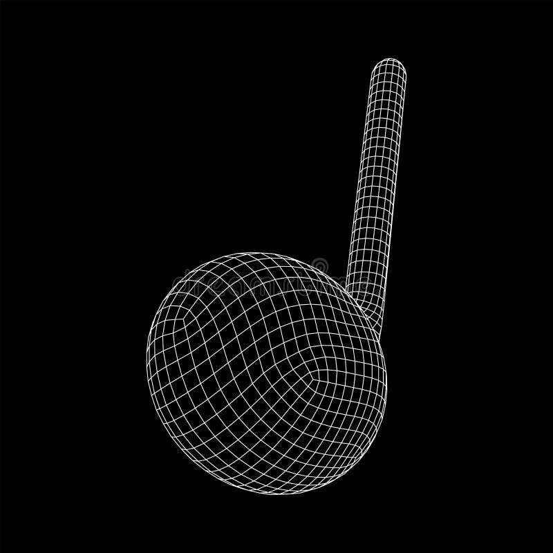 Music Note. Wireframe Low Poly Mesh Vector Illustration Stock Vector ...