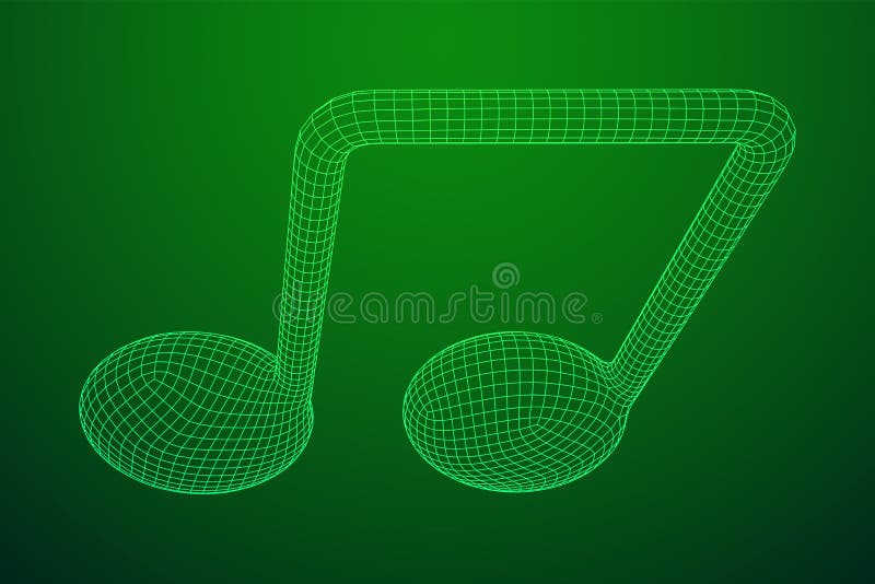 Music Note. Wireframe Low Poly Mesh Vector Illustration Stock Vector ...
