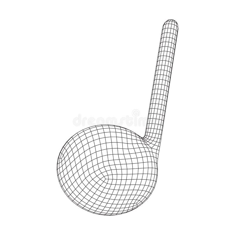 Music Note. Wireframe Low Poly Mesh Vector Illustration Stock Vector ...