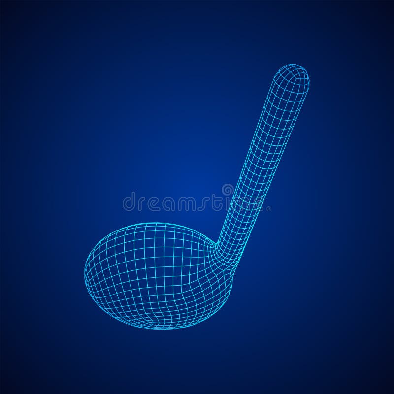 Music Note. Wireframe Low Poly Mesh Vector Illustration. Stock Vector ...