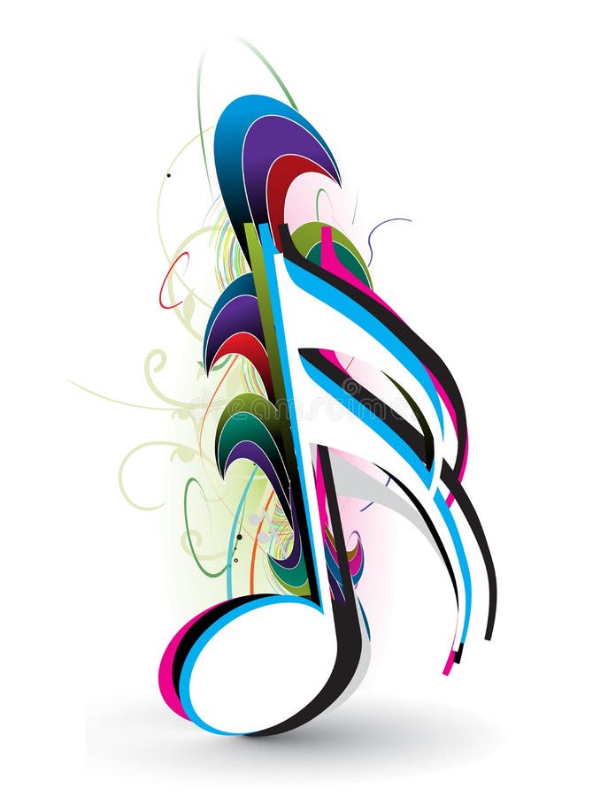 Abstract Unique Design with Music Notes Stock Vector - Illustration of ...