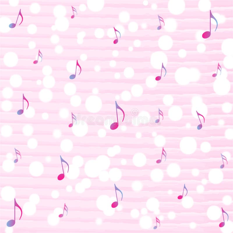 Music Notes and Bokeh in Pink Watercolor Pattern Background Stock ...