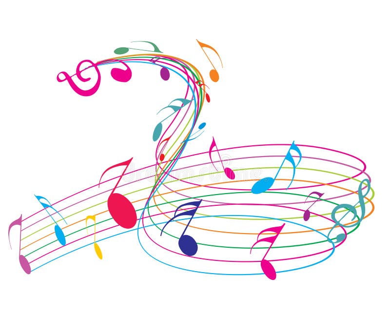 Colorful Music Notes , Isolated on White Background Stock Vector ...