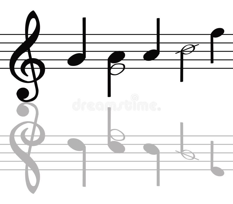 Music notes circle black stock illustration. Illustration of isolated ...