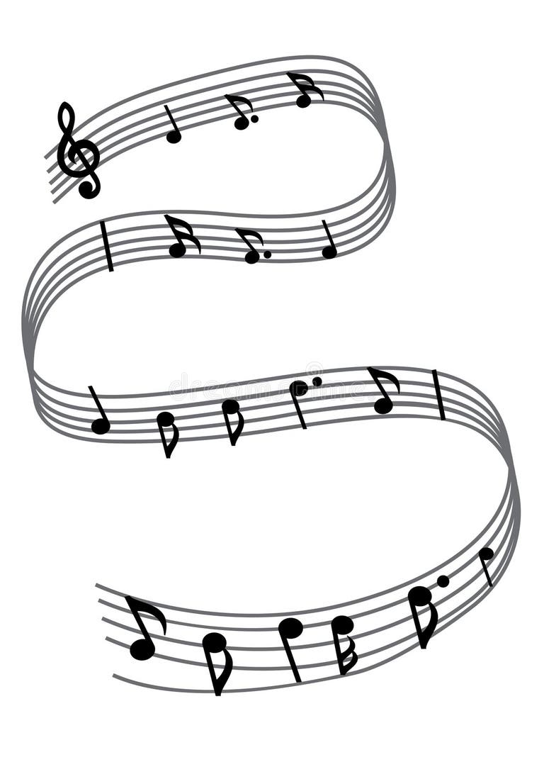 Wavy Music Staff Notes Stock Illustrations – 243 Wavy Music Staff Notes ...