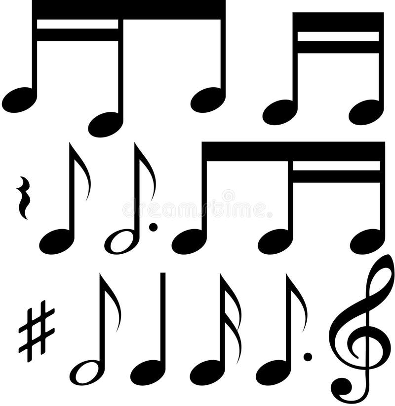 Music Notes with Working Paths Stock Vector - Illustration of notes ... Music Notes with Working Paths Stock Vector - Illustration of notes ...