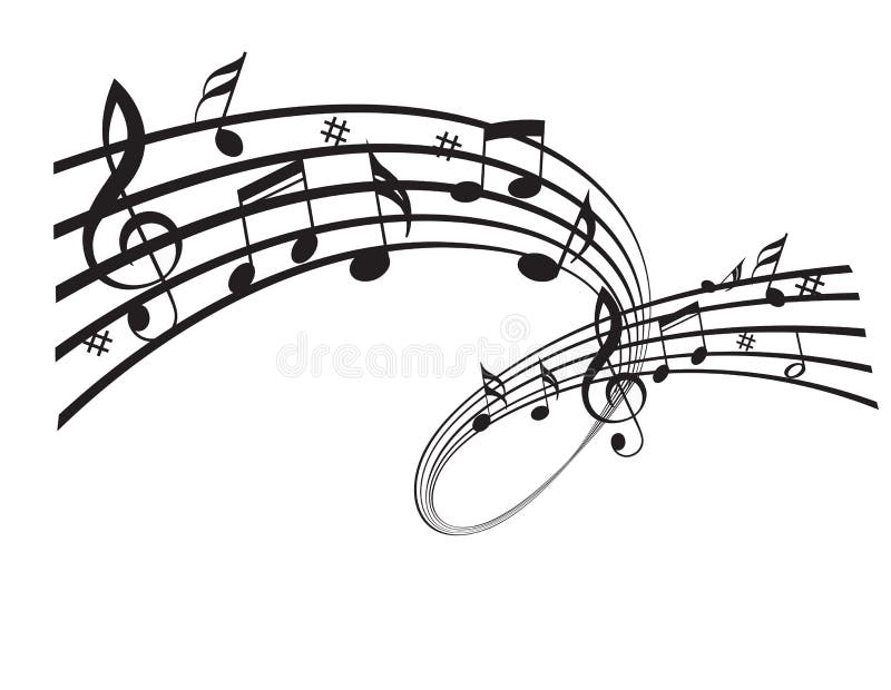 Singer with Microphone and Musical Notes Stock Illustration ...