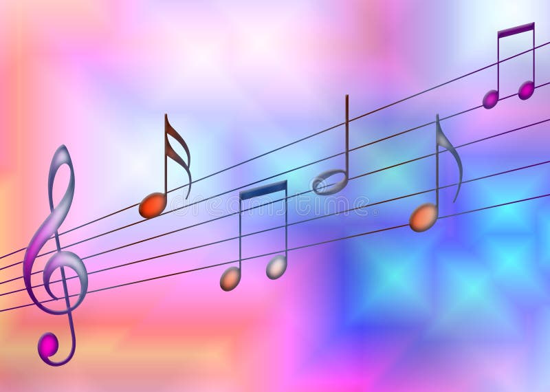Colorful musical notes stock vector. Illustration of three - 10610204