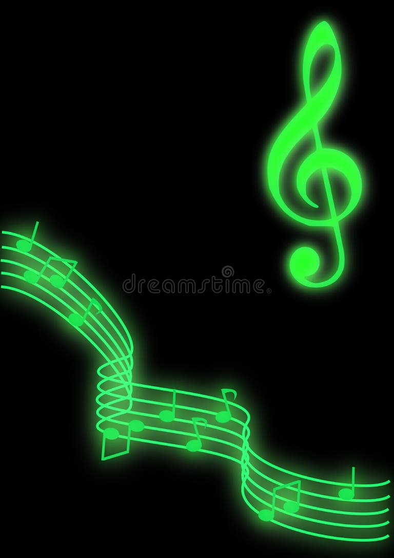 Green Music Notes Black Background Stock Illustrations – 811 Green ...