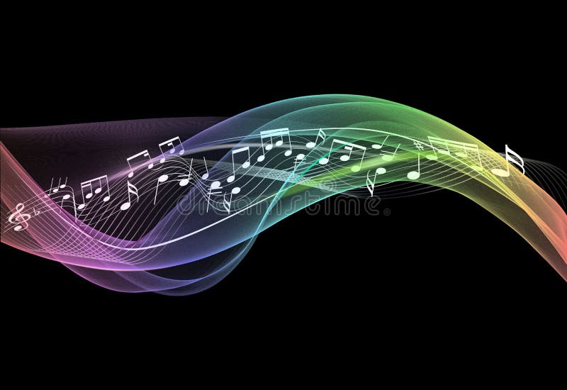 Music Notes on Abstract Background . Stock Illustration - Illustration ...