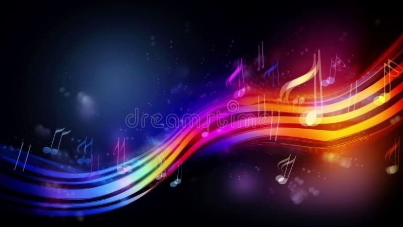 Music Notes on Abstract Background. Loop Animation. Stock Footage ...