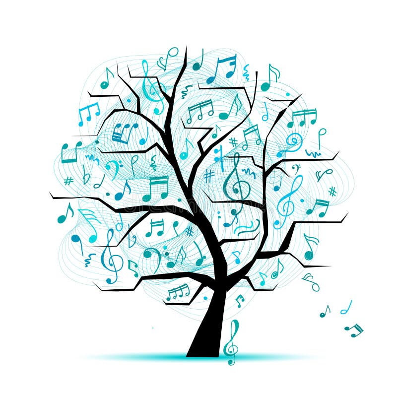 Musical tree stock vector. Illustration of ideas, pattern - 28021810