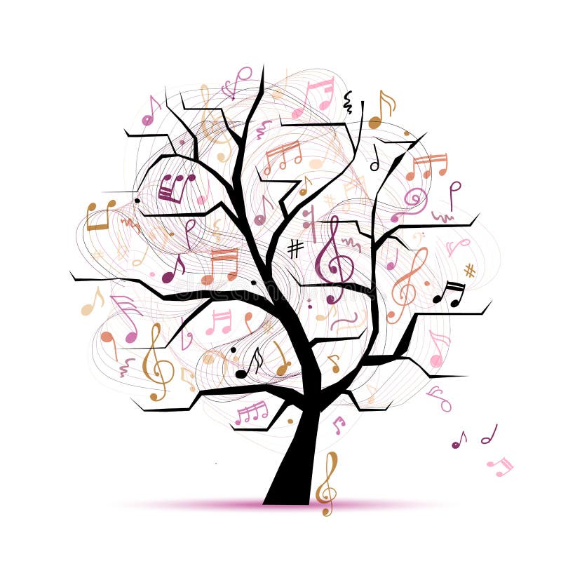 Musical tree stock vector. Illustration of ideas, pattern - 28021810
