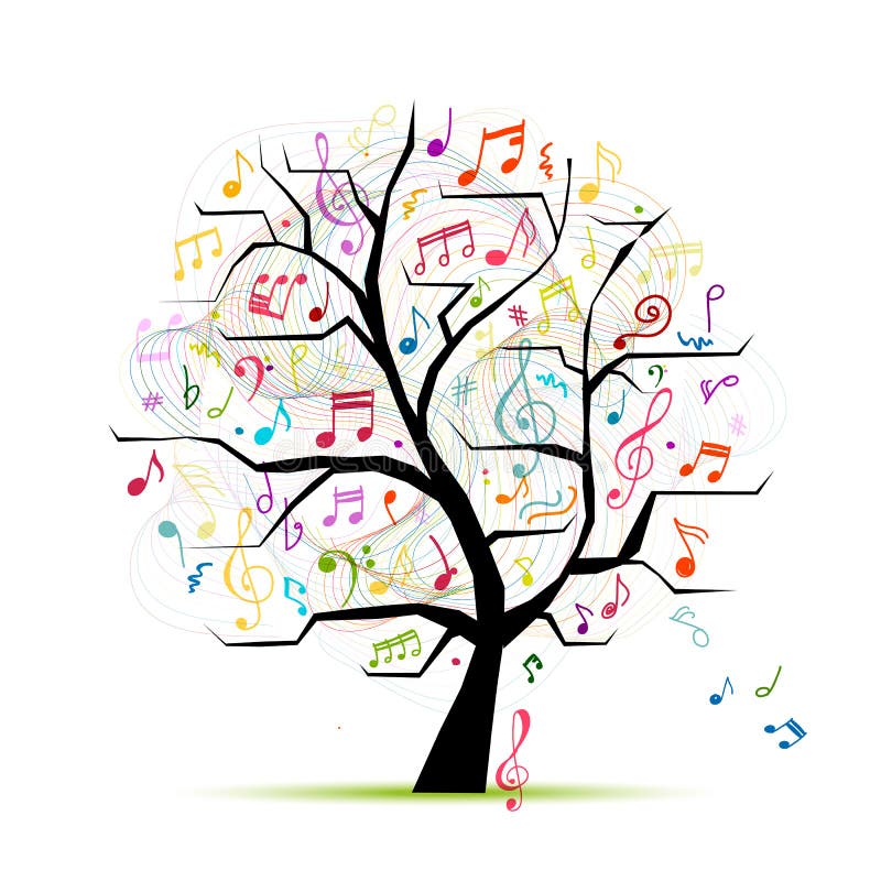 Abstract music tree stock vector. Illustration of celebrate - 85593394
