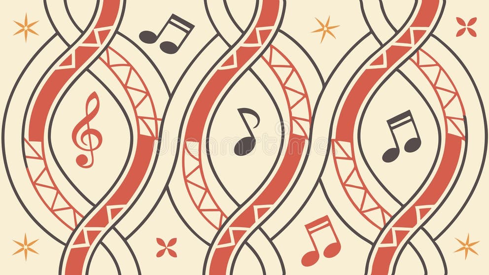 Music Notes and Abstract Patterns Border, Vector Design Generative AI ...