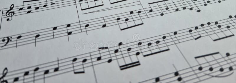 Music Notes Background. Musical Concept Macro View of White Score Sheet ...