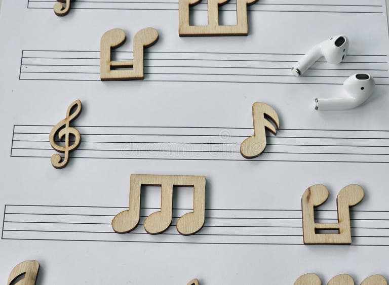 Music Notes Background. Musical Concept Background Macro View of White ...