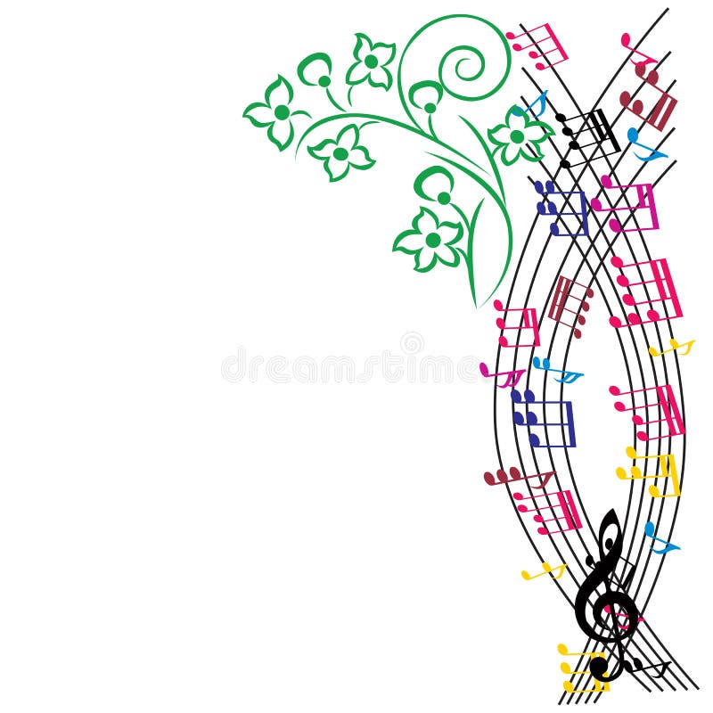Music Notes Composition, Musical Theme Background, Vector Illustration ...