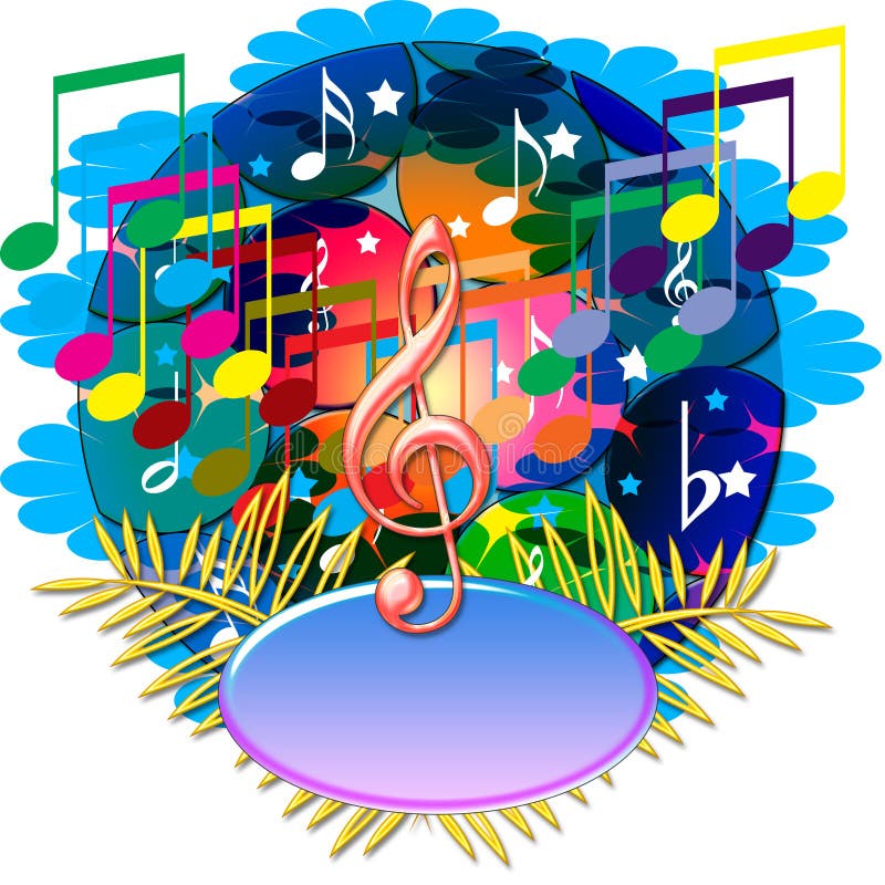 Music notes banner stock illustration. Illustration of blue - 8896501