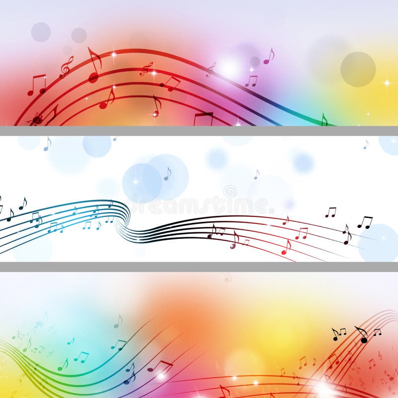 Music Notes Banners Stock Illustrations – 601 Music Notes Banners Stock ...