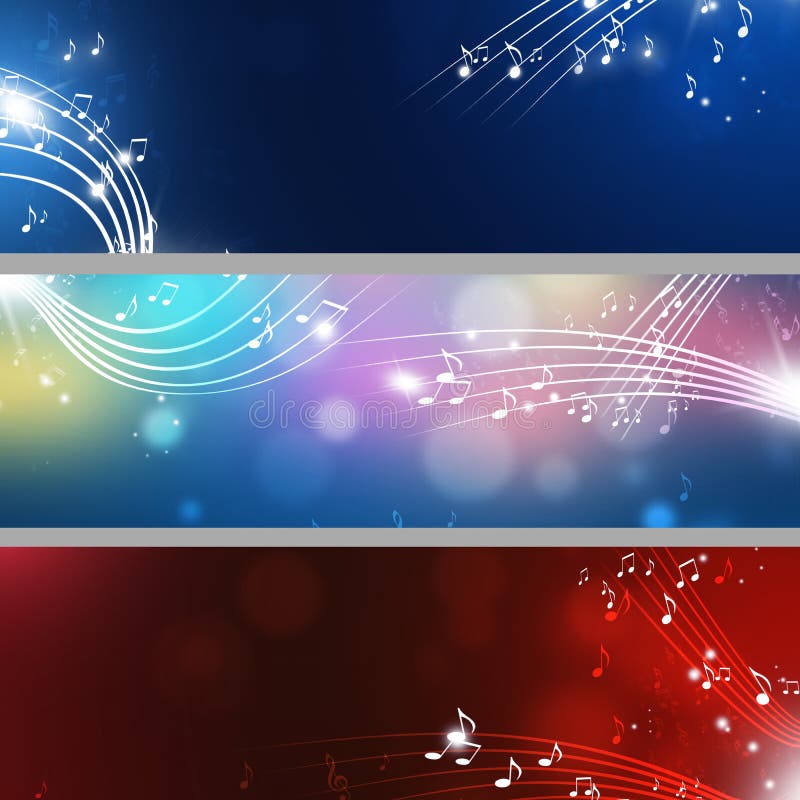 Music Notes Banners stock illustration. Illustration of bokeh - 44907801
