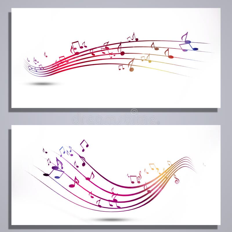 Music Notes Banners stock illustration. Illustration of card - 66408743