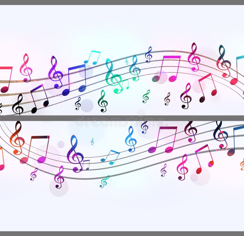 Music Notes Banners stock illustration. Illustration of card - 98010105