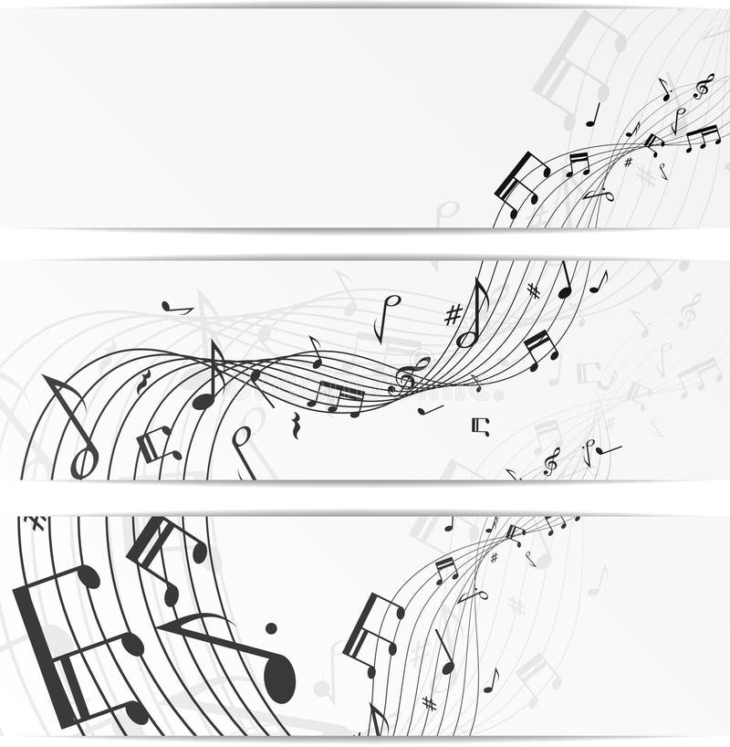 Music notes banners stock illustration. Illustration of paintings ...