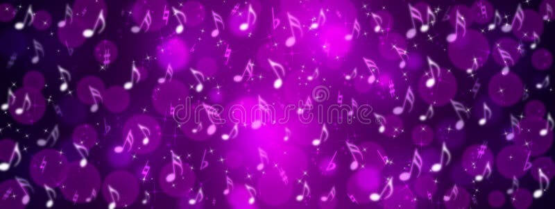 Purple Sparkly Music Notes