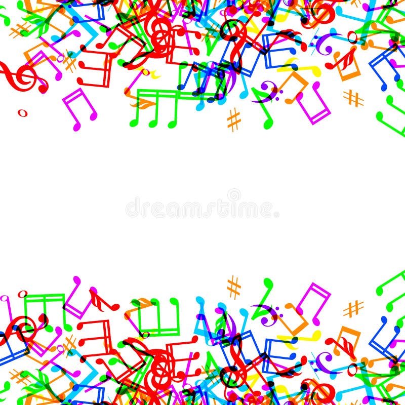 Music notes border stock vector. Illustration of graphic - 42859178